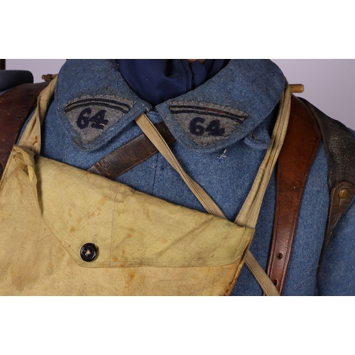 WW1 French Other Ranks Uniform and Equipment Display, a superb and well ...