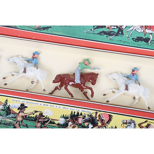 Johillco boxed Cowboys, 1950s, two C5 sets with three mounted Cowboys ...