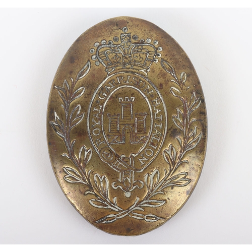 Rare Isle of Wight Royal Garrison Battalion Shoulder Belt Plate 1795-1802. fine brass oval shoulder