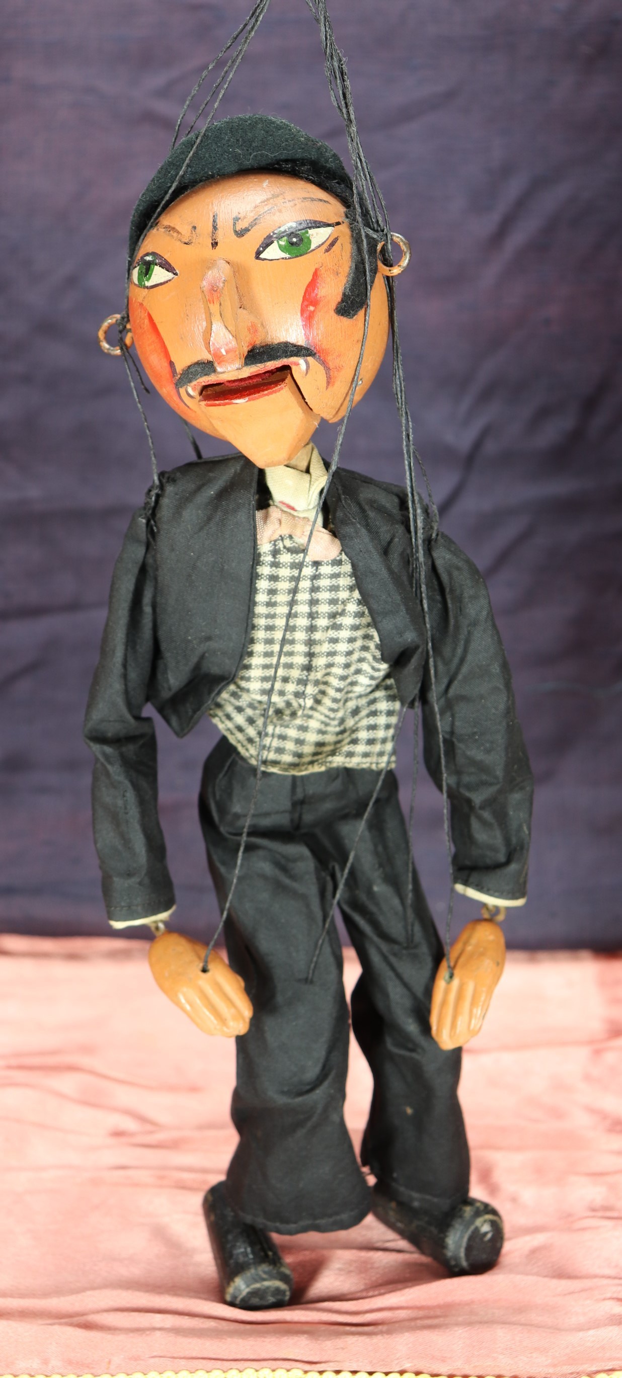 Pelham Puppet SM type Villain, circa 1950, with painted slanted eyes ...