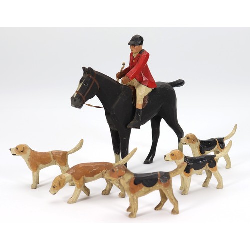Forest Toys of Brockenhurst carved wooden Huntsman and hounds, circa ...