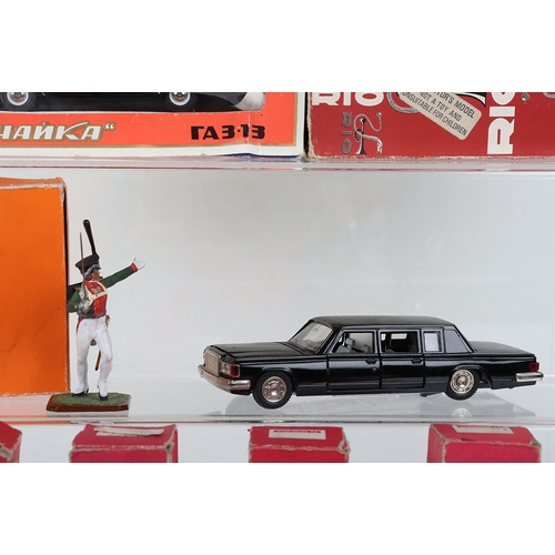 Three Russian Diecast Models,1:43 scale, boxed orange Volga GAZ Police ...