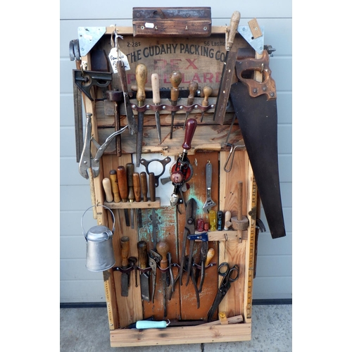 A tool display board, 124cm tall