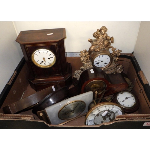 A group of misc clocks and barometers AF