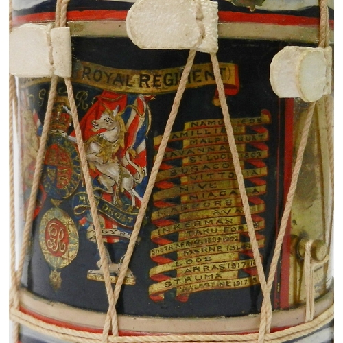 A miniature regimental drum: The Royal Scots (The Royal Regiment), hand ...
