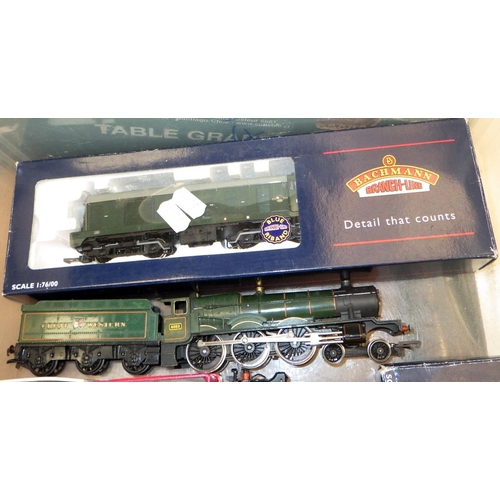 A box of 00 gauge model railway locomotives including two boxed ...