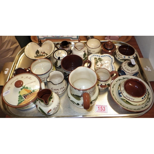 A Minton Rose mantle clock together with misc ceramics, Torquay ware ...