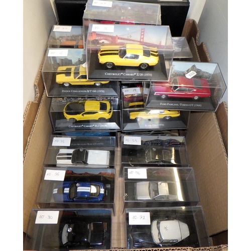 A large collection of De Agostini American model cars