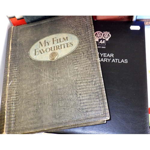 A group of automotive ephemera, vintage film star picture postcards etc