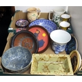 Two boxes of Art pottery, Caverswall vases etc (2)