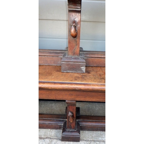 A Robert "Mouseman" Thompson oak bench, with carved mouse motif, 168cm ...