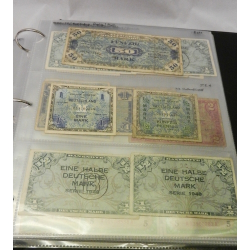 An album of banknotes, various forces interest WW2 and later incl ...