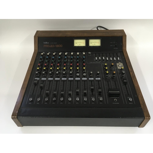 A circa 1980s Inkel Pro.MX-1200 audio mixing console.