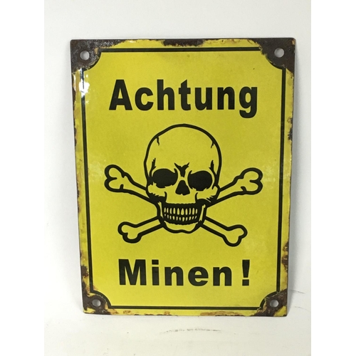 WW2 German Mine Sign.