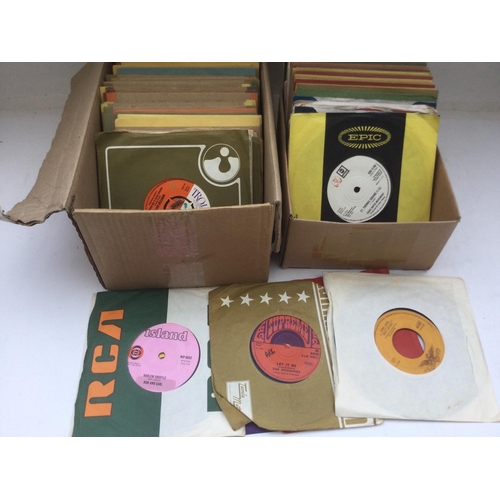 Two small boxes of reggae, Motown and soul 7inch singles by various ...