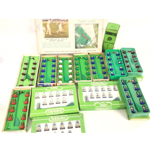 A Collection of Subbuteo Football Teams and a Table Cricket Game.