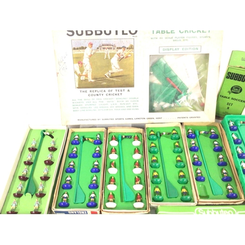 A Collection of Subbuteo Football Teams and a Table Cricket Game.