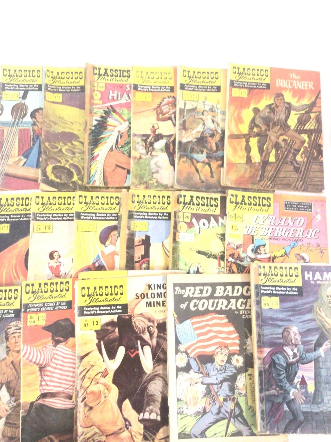 A Collection of Classics Illustrated Comics.