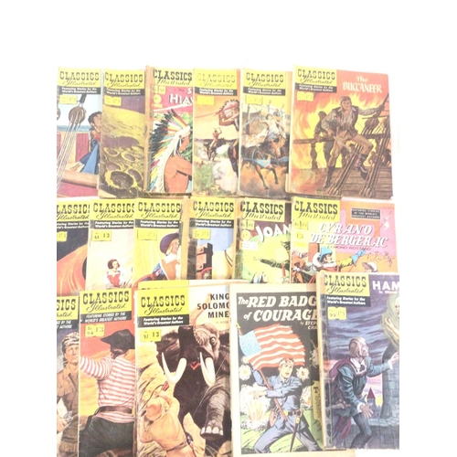 A Collection of Classics Illustrated Comics.