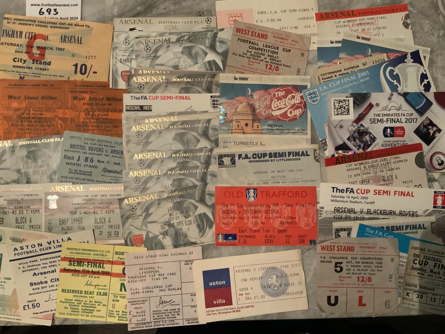 Arsenal Football Tickets: Includes FA Cup away at 66/67 Bristol Rovers ...