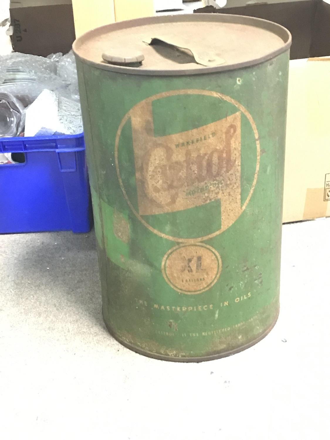 A vintage Castrol XL 5 gallon oil drum. This lot cannot be posted