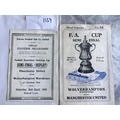 1949 FA Cup Semi Final Football Programmes: Wolves v Manchester United ...