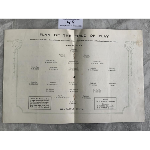 1924 FA Cup Final Football Programme: Aston Villa v Newcastle United in ...