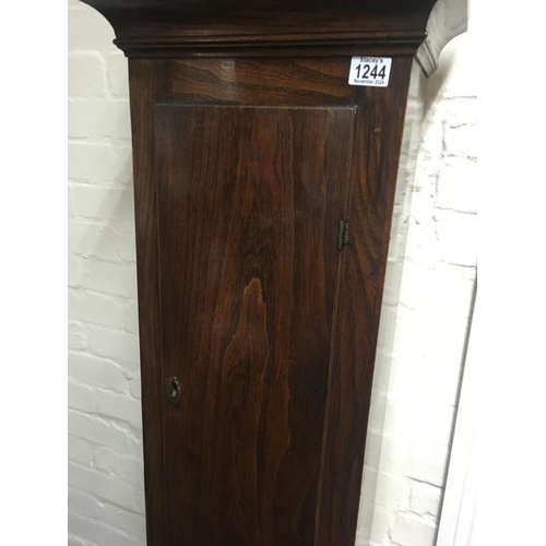 A oak 30 hour long oak long case clock the square dial with Roman ...