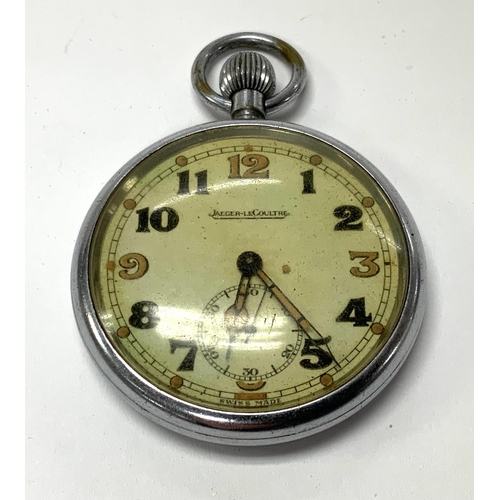 A 1940s chrome plated Jaeger-Le-Coultre militaryâ s issue pocket watch ...