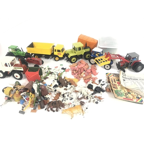 A Box Containing a Large Collection of Britains Farm Buildings ...