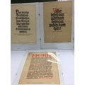 Three Nazi propaganda posters, approx 24cm x 34cm excluding frames ...
