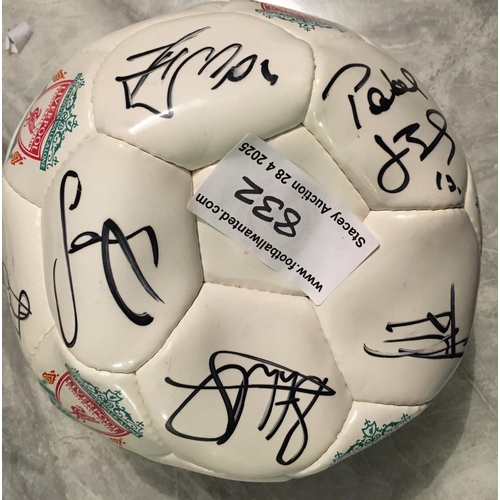 2001 Liverpool Treble Winners Signed Football. Official ball with ...