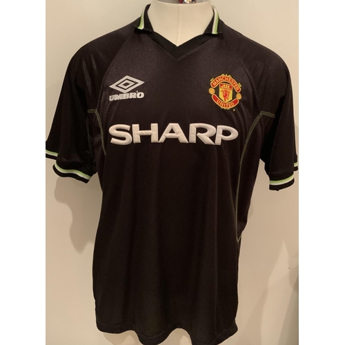 Stam 98/99 Manchester United 3rd Kit Football Shirt: Black XL short ...
