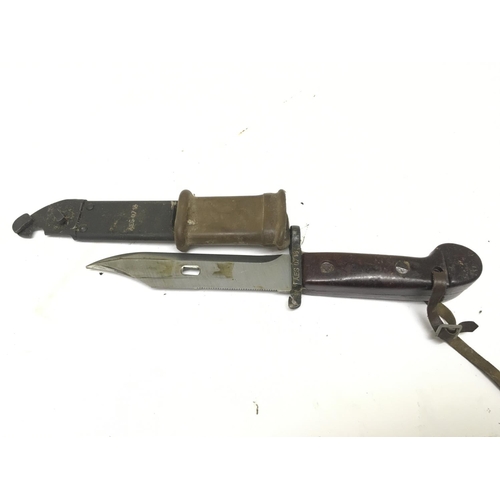An early example Military AK67 bayonet with Bowie type blade with saw ...