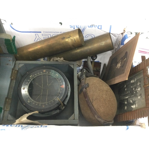 A collection of military items comprising a WW2 RAF Type P10 compass ...
