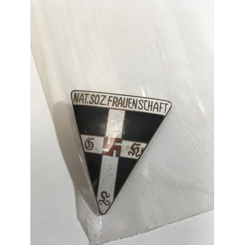 A Rare German Third Enamel badge of triangle shape awarded to Woman of ...