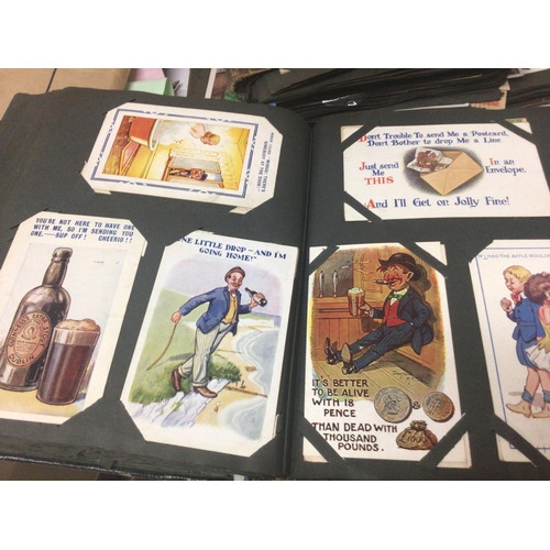 Four albums containing early 20th century British postcards including ...