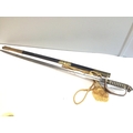 A Navy Officers sword with a bound shagreen grip lion head pommel the ...