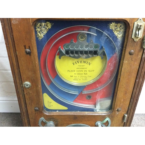 Antique Allwin Fivewin Arcade Coin Operated Penny Machine 20 x 7 x 27 ...