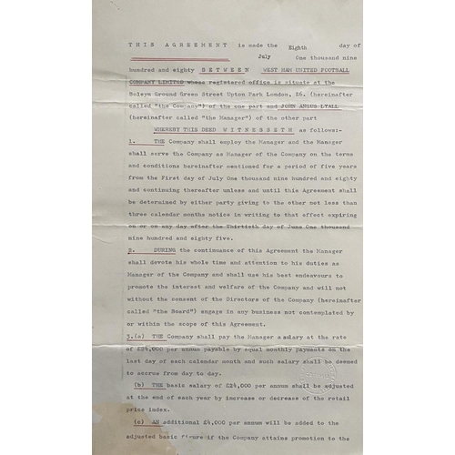 John Lyalls 1980 West Ham Football Managers Contract: Lyalls contract ...