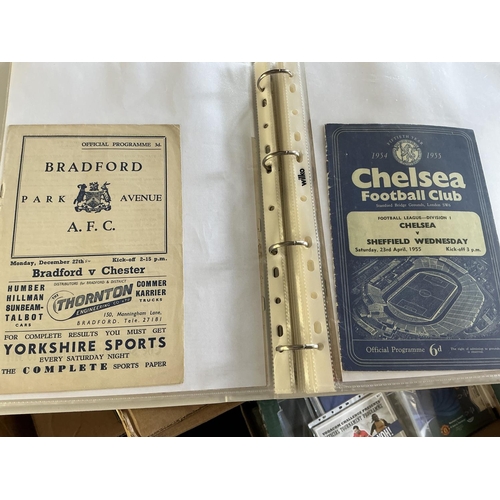 1940s + 1950s Football Programmes: Folder of 75 mixed conditions with ...