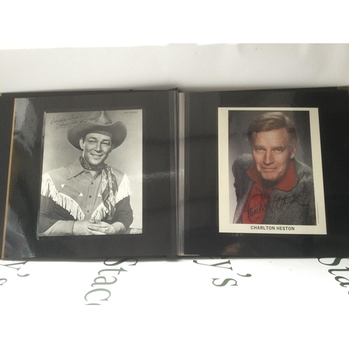 A binder of signed photos comprising Cesar Romero, Jimmy Stewart, Roy ...