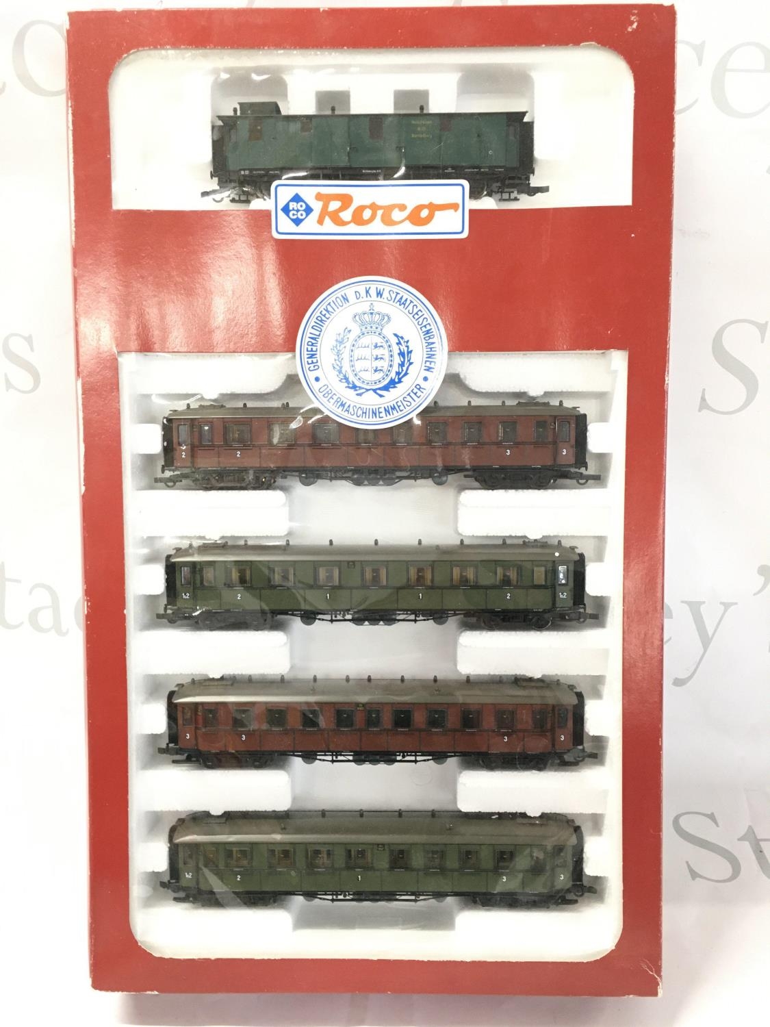 A Boxed H0 Gauge Rocco Passenger Train Car Set #44096.