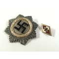 A Third Reich German cross and a Hitler youth honour badge . Postage ...