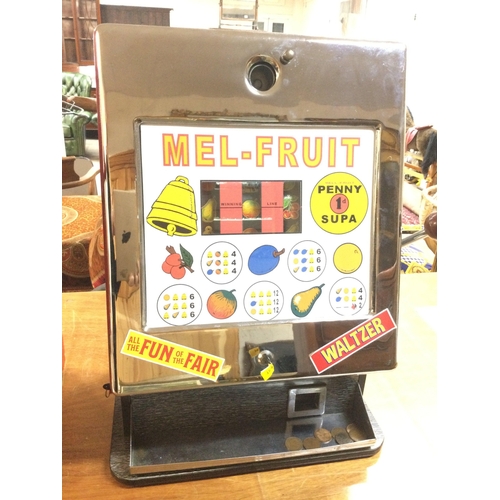 A Vintage Mel-Fruit One Arm Bandit made By Melroy Automatics. Approx ...