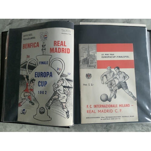 European Cup Final Football Programmes: Folder containing private ...