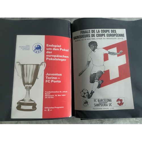 European Cup Final Football Programmes: Folder containing private ...
