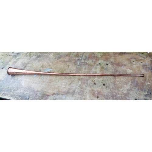 Early 20th century copper coaching horn