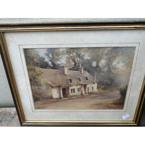 Pictures and prints : early 19th century watercolour, Rural cottage ...