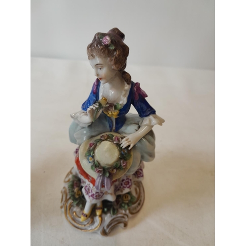 Pair of Samson copies of Chelsea Porcelain figures of Lover and Suitor ...